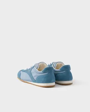 Prada Re-nylon And Suede Laced Sneakers - Astral Blue