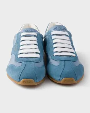 Prada Re-nylon And Suede Laced Sneakers - Astral Blue