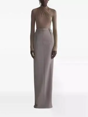 MUGLER Draped Long-sleeve Bodysuit - Neutrals