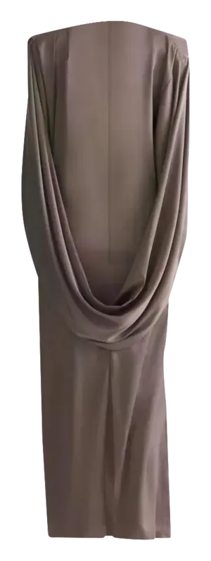 MUGLER Scarf Drape Dress - Brown