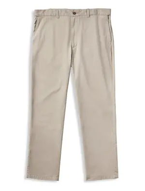 B+T ESSENTIALS Flat-front Twill Pants - Khaki