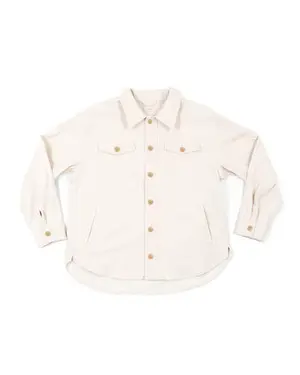 ARIKO Split Hem Shirt Jacket - Beige
