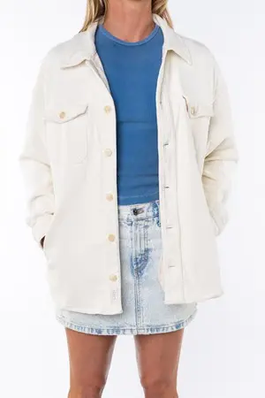 ARIKO ARIKO Gender Inclusive Bucky Split Hem Shirt Jacket Beige