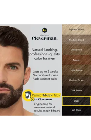 CLEVERMAN Reusable Beard & Hair Dye Kit - Black