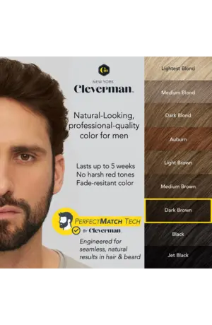CLEVERMAN Reusable Beard & Hair Dye Kit - Dark Brown
