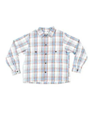 ARIKO Bucky Flannel Over Shirt - Blue/tan