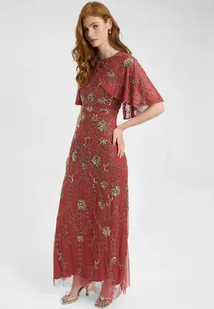 BEAUUT Embellished Sequin Beaded Maxi Gown