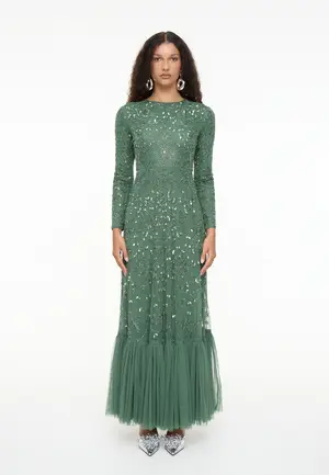 Dark Green Sequin Dresses