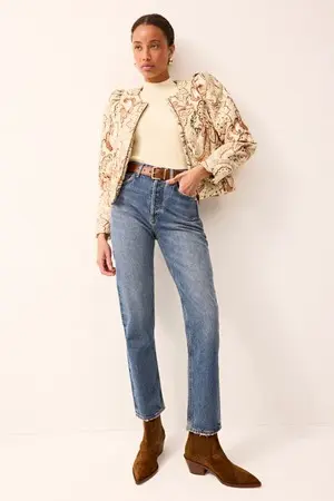 MARIE OLIVER Faison Cropped Moto Jacket