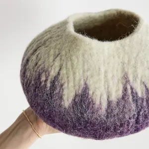 KANJU INTERIORS Purple Decorative Wool Ukhamba Bowl - Violet