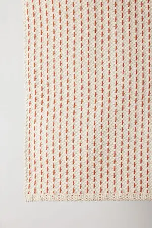 KANJU INTERIORS Terracotta Luxe Hand-loomed Cotton Twill Mat - Natural