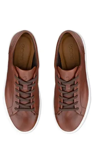 Ecco Soft 10 Leather Sneaker - Cognac