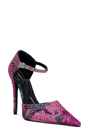 AZALEA WANG Daiyya Rhinestone Embellished Pumps - Pink Multi