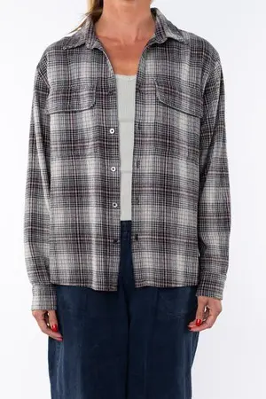 ARIKO Gender Inclusive Soft Plaid Shirt - Black/red