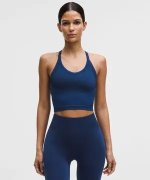 Blue Cropped Athletic Tops for Women