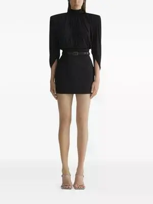 MUGLER High-neck Long-sleeve Top