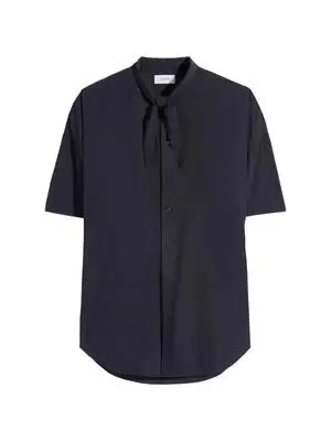 LEMAIRE Scarf-detail Short-sleeve Shirt - Black