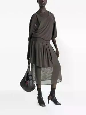LEMAIRE Draped Mesh Double Layer Dress