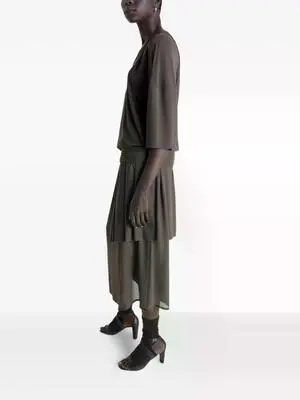 LEMAIRE Draped Mesh Double Layer Dress