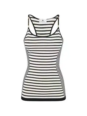 Elisabetta Franchi Striped Racerback Tank