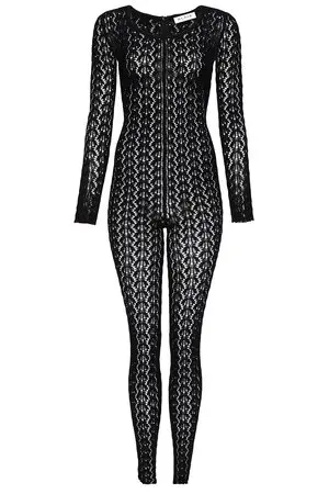 Alaïa Long Sleeve Catsuit - Noir Alaia