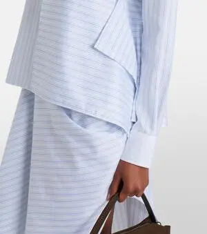 JW Anderson Striped Asymmetric Cotton Poplin Shirt