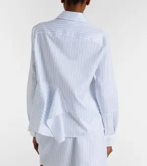 JW Anderson Striped Asymmetric Cotton Poplin Shirt