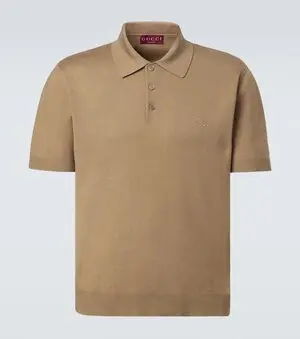 Gucci Interlocking G Silk And Cotton Polo Shirt