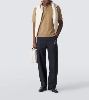 Gucci Interlocking G Silk And Cotton Polo Shirt