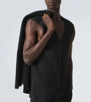 Issey Miyake Basics Pleated Vest - Black