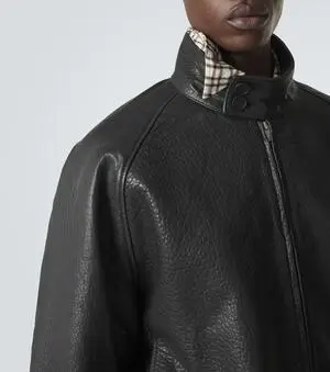 Studio Nicholson Leather Bomber Jacket