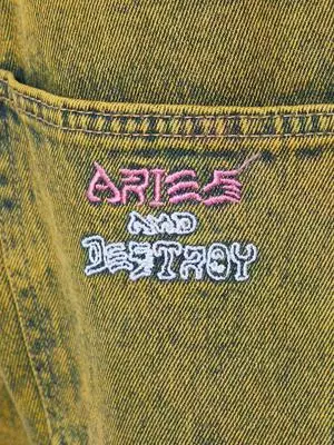 Aries Logo-embroidered Denim Jeans
