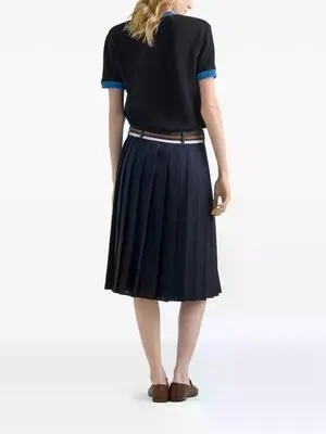 Prada Cashmere Crew-neck Sweater With Contrast Trim - Black