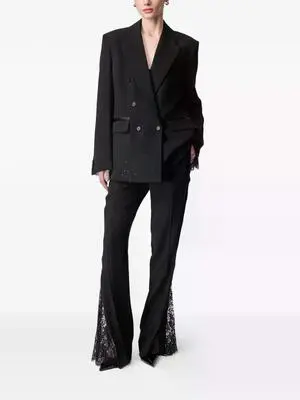 ARTICLE TEN Lace Embellished Double-breasted Blazer