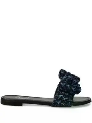 Agl Bow-embellished Denim Slides - Blue