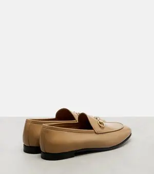Gucci Jordaan Horsebit Leather Loafers - Beige