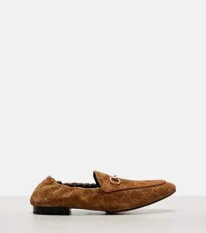 Gucci Jordaan Doria Suede Loafers - Brown