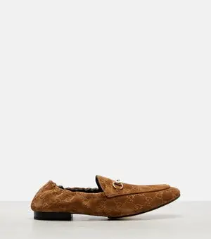 Gucci Jordaan Doria Suede Loafers - Brown