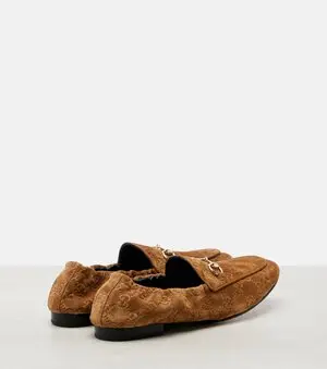 Gucci Jordaan Doria Suede Loafers - Brown