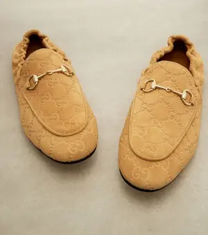 Gucci Horsebit Suede Loafers - Beige
