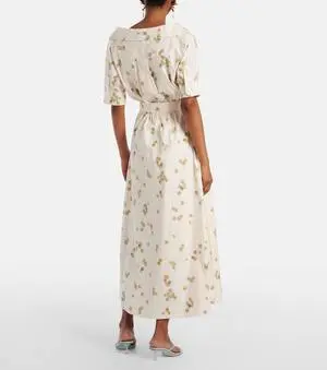 Altuzarra Lydia Floral Cotton-blend Wrap Dress - White