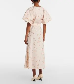 Altuzarra Paulinia Floral Cotton-blend Midi Dress - Pink