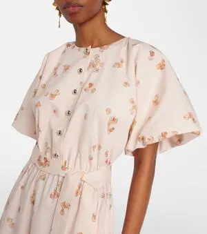 Altuzarra Paulinia Floral Cotton-blend Midi Dress - Pink
