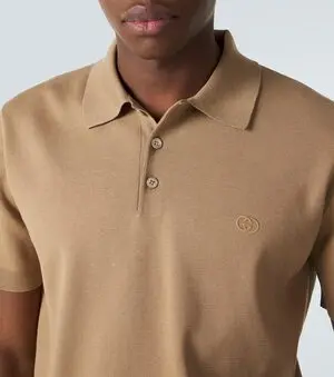 Gucci Interlocking G Silk And Cotton Polo Shirt