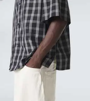 Studio Nicholson Kline Checked Cotton Bowling Shirt - Black