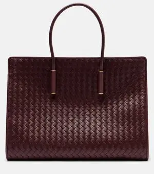 Bottega Veneta Medium Leather Tote Bag - Burgundy