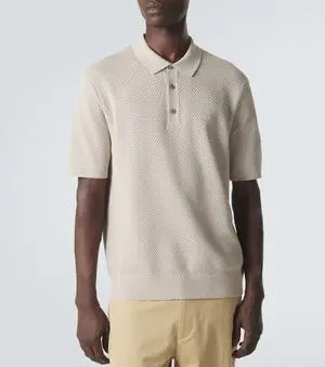 Sunspel Knitted Cotton Polo Shirt - Beige