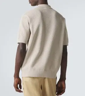 Sunspel Knitted Cotton Polo Shirt - Beige