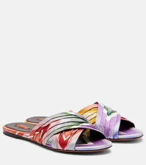 Missoni Ada Chevron Twill Slides - Multicoloured