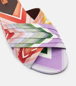 Missoni Ada Chevron Twill Slides - Multicoloured